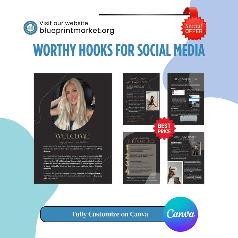 Viral Worthy Hooks Template for Social Media Content - Blueprint Market